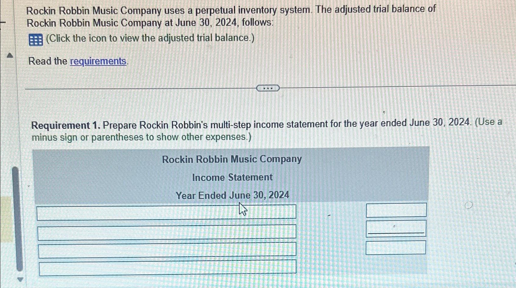 Rockin Robbin Music Company uses a perpetual | Chegg.com