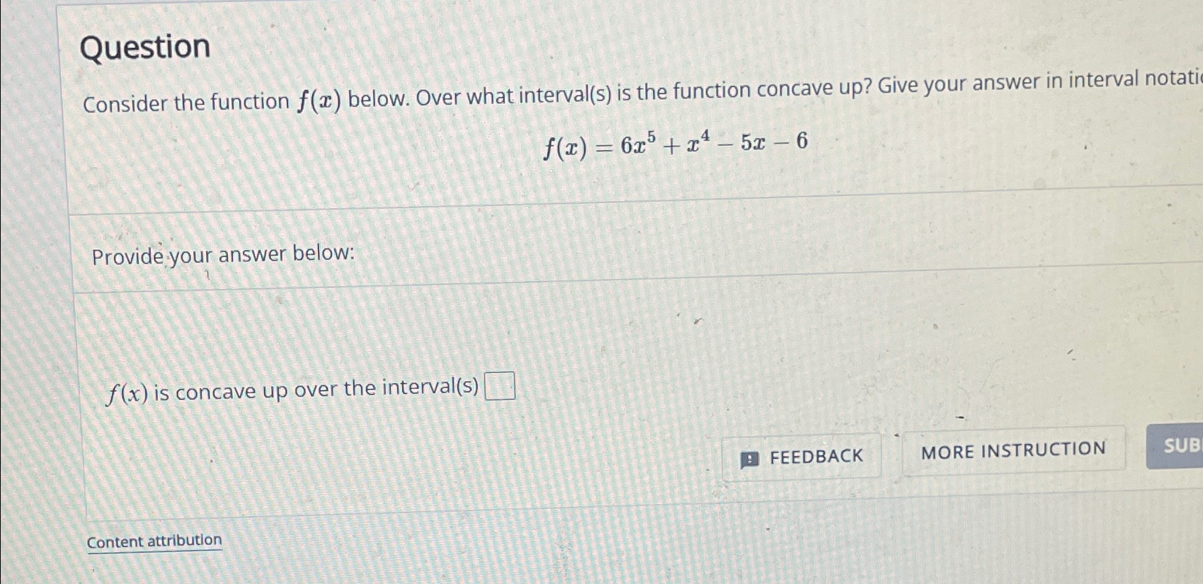 QuestionConsider the function f(x) ﻿below. Over what | Chegg.com