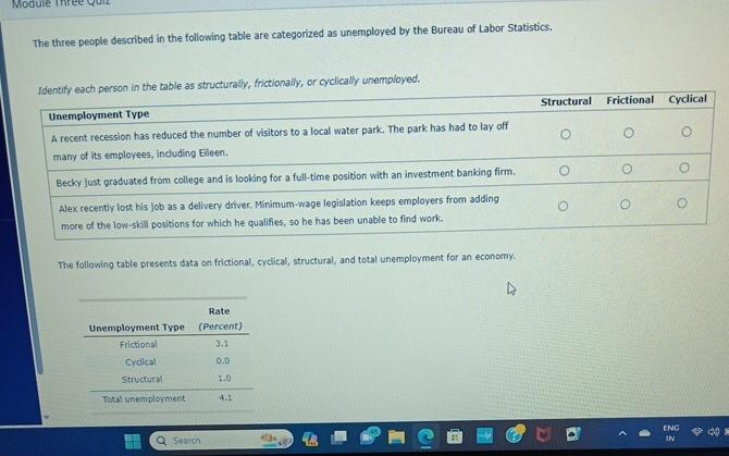Solved The three people described in the following table are | Chegg.com