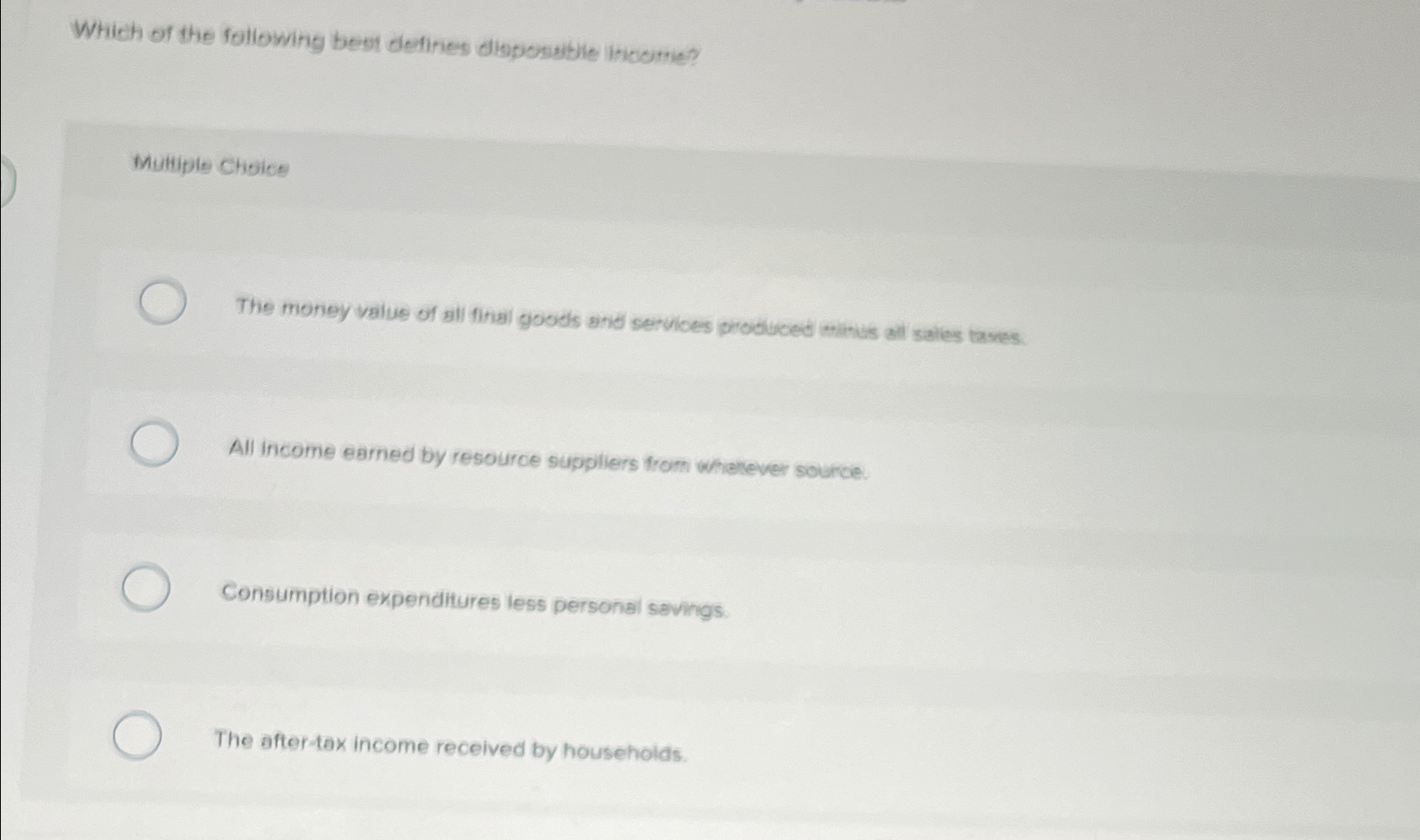 Solved Which of the following beot defines disposuble | Chegg.com