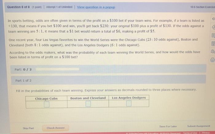 Solved Find the odds in favor of and odds against the event | Chegg.com