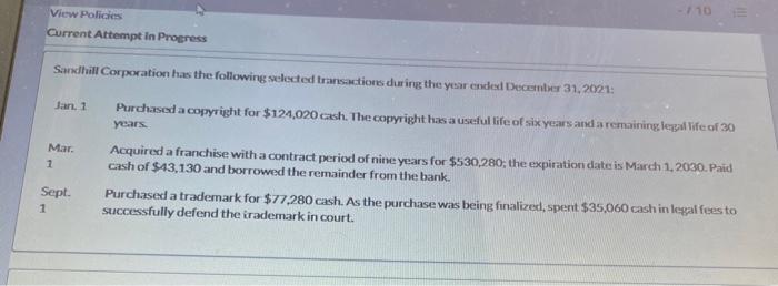 Solved -110 View Policies Current Attempt in Progress | Chegg.com