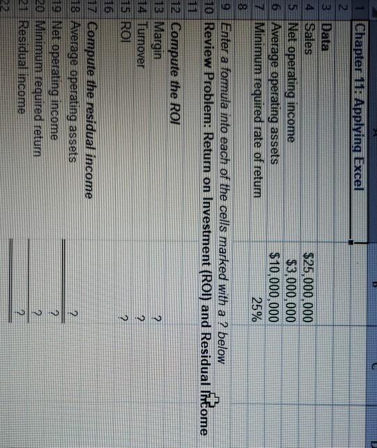 Solved 1 Chapter 11: Applying Excel 2. 3 Data 4 Sales 5 Net | Chegg.com