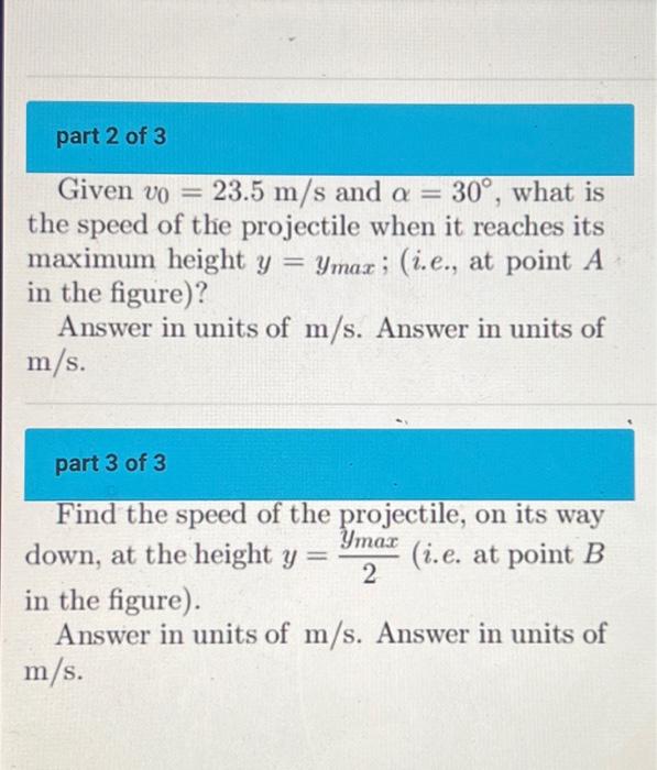 Solved A projectile is fired with an initial speed v0 at | Chegg.com