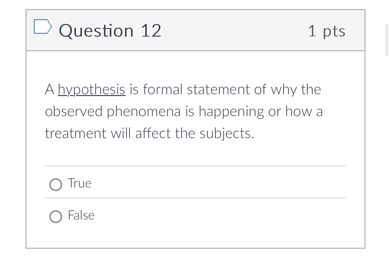 Solved Question 12A hypothesis is formal statement of why | Chegg.com