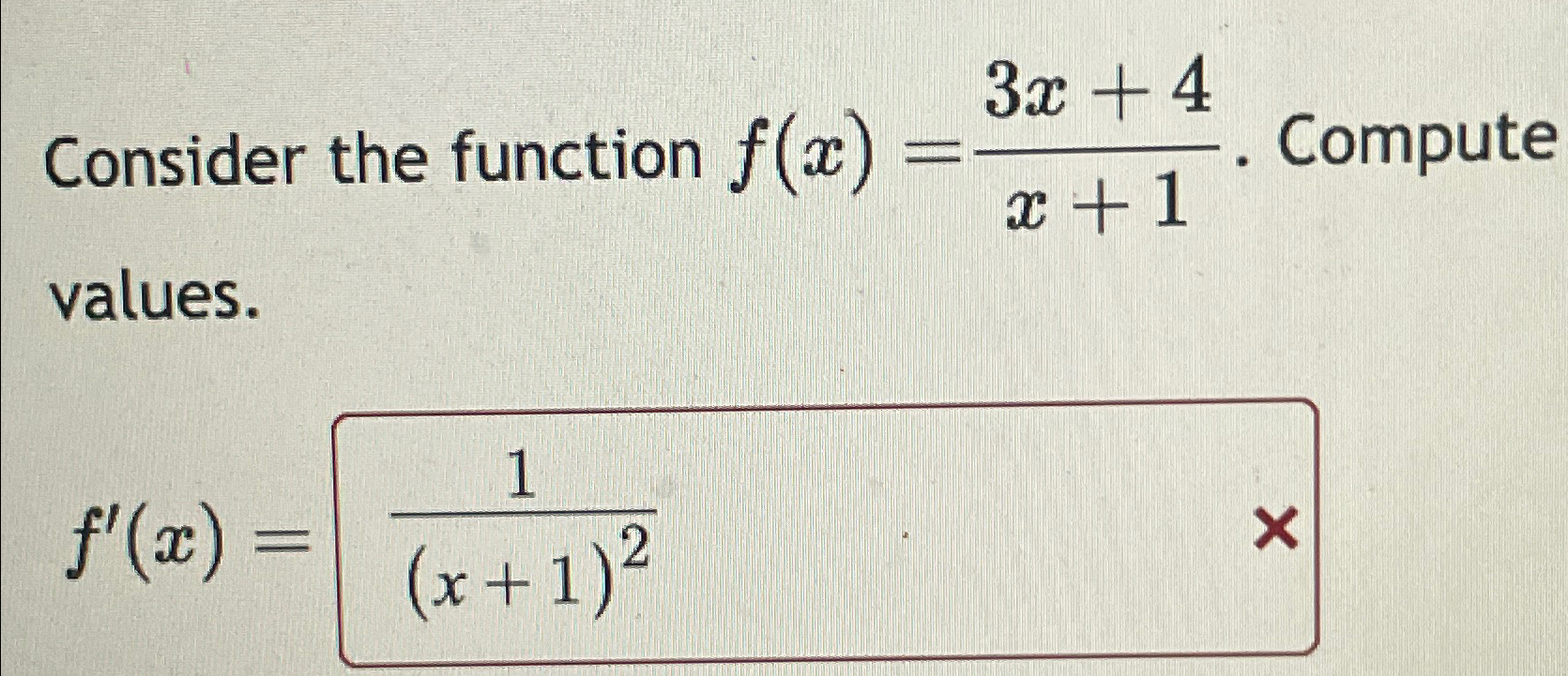 Solved Consider the function f(x)=3x+4x+1. ﻿Compute | Chegg.com