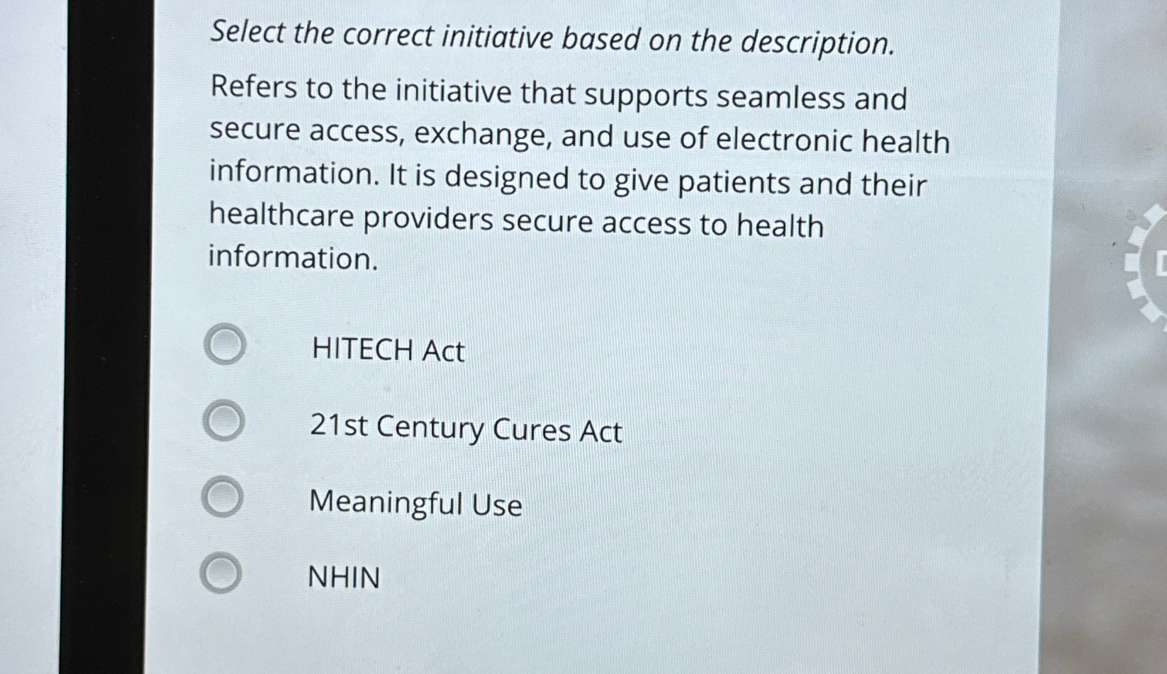 Solved Select the correct initiative based on the | Chegg.com