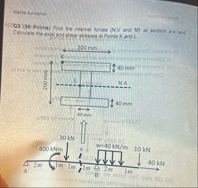 Solved Name-Surname:465 03 (38. ﻿Points) ﻿Find the internal | Chegg.com
