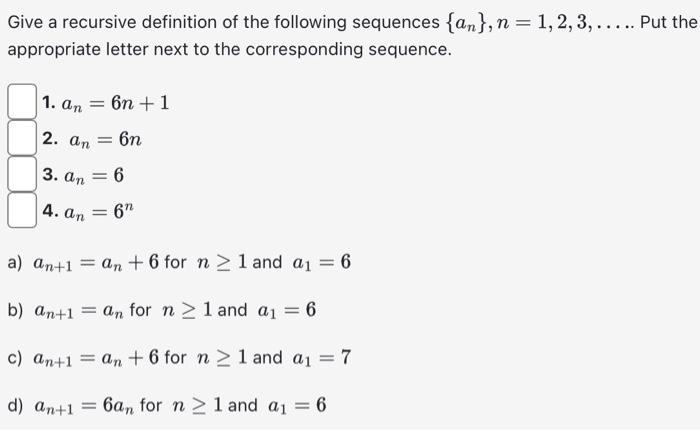 Solved Give a recursive definition of the following | Chegg.com