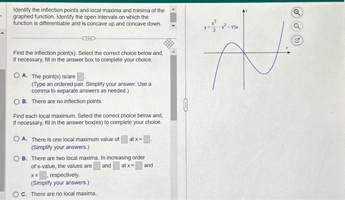 Solved Identify the inflection points and local maxima and | Chegg.com