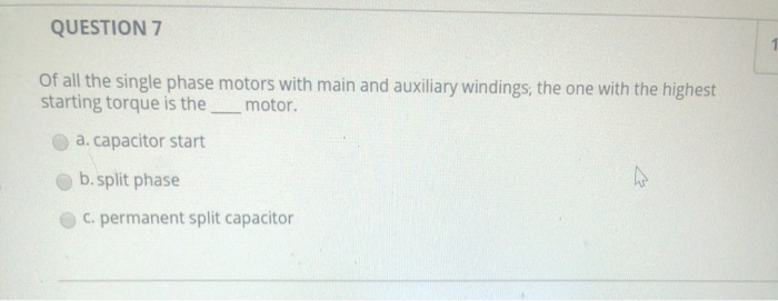 Solved QUESTION 7 of all the single phase motors with main | Chegg.com