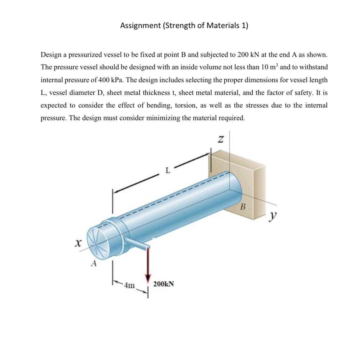 Solved Assignment (Strength of Materials 1)Design a | Chegg.com