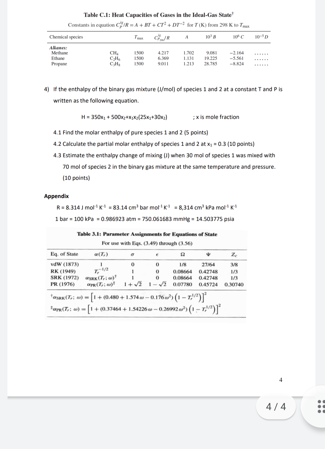 Solved Table C.1: Heat Capacities of Gases in the Ideal-Gas | Chegg.com Solved Table C.1: Heat Capacities of Gases in the Ideal-Gas | Chegg.com