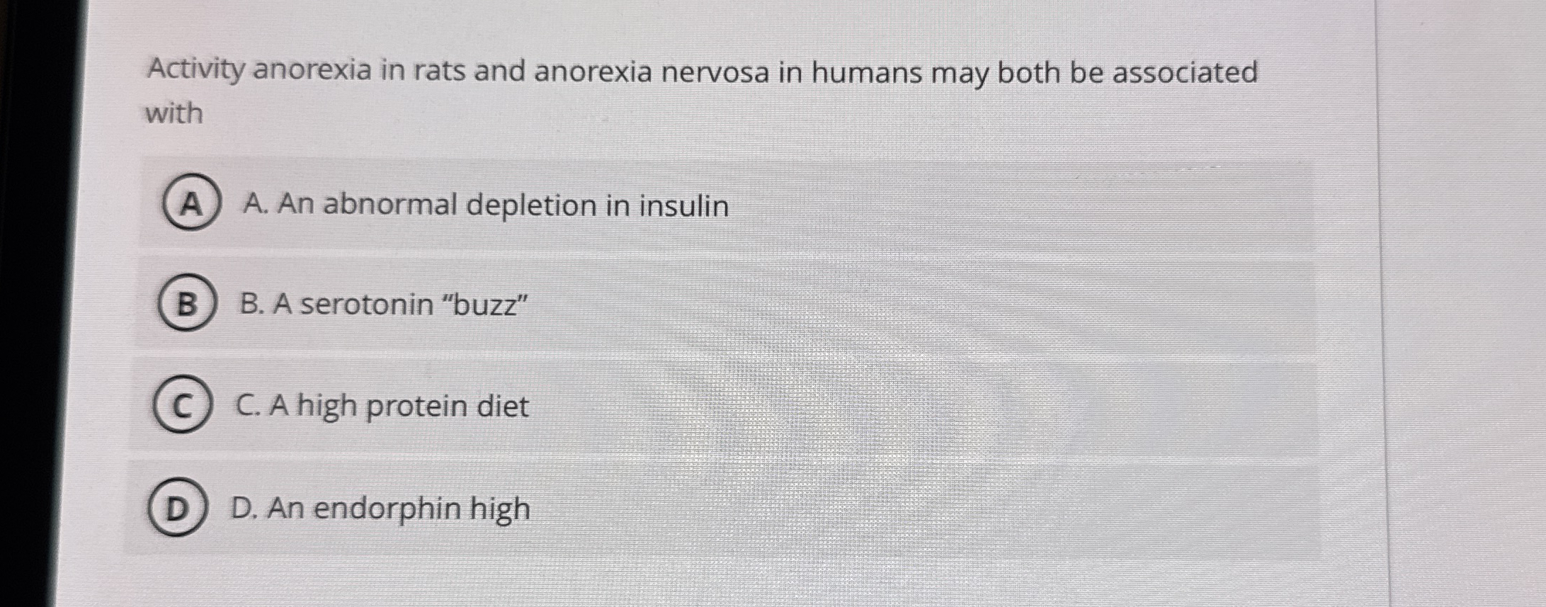 Solved Activity anorexia in rats and anorexia nervosa in | Chegg.com