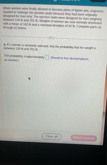 Solved When women were finally allowed to become pilots of | Chegg.com