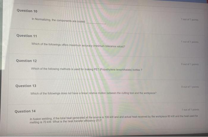 Solved Question 10 In Normalizing, the components are cooked | Chegg.com