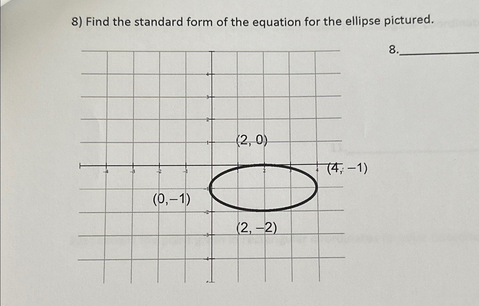 Solved Find the standard form of the equation for the | Chegg.com
