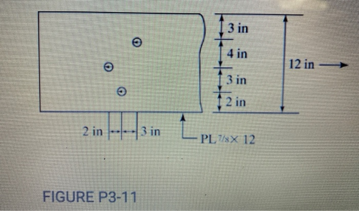 Solved FIGURE P3-10 3-11. The /8 X 12 plate shown in Fig. | Chegg.com
