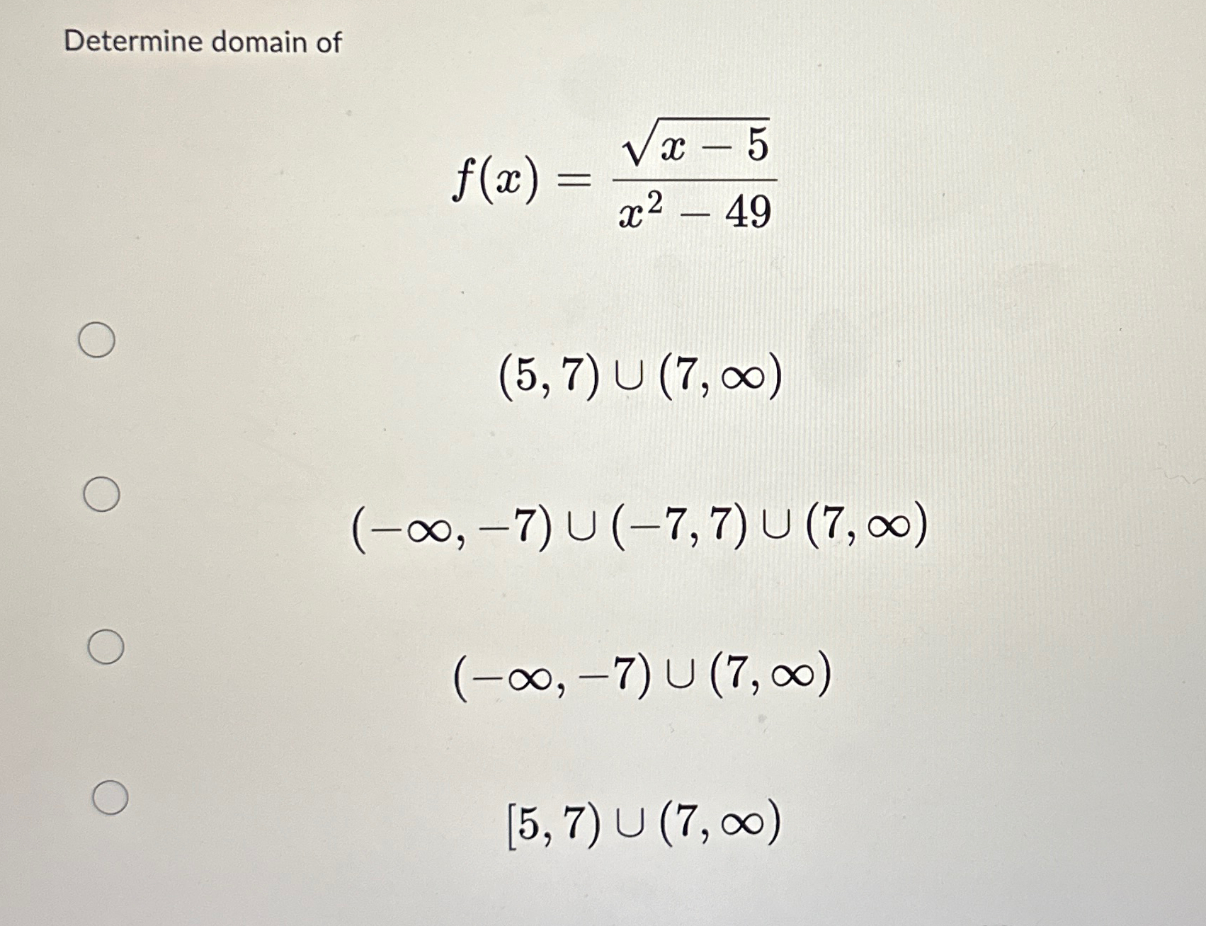 Solved Determine domain | Chegg.com