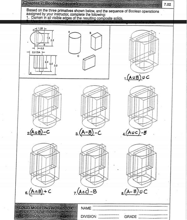 Solved 7.02 Chapter 7. Boolean Geometry Based on the three | Chegg.com