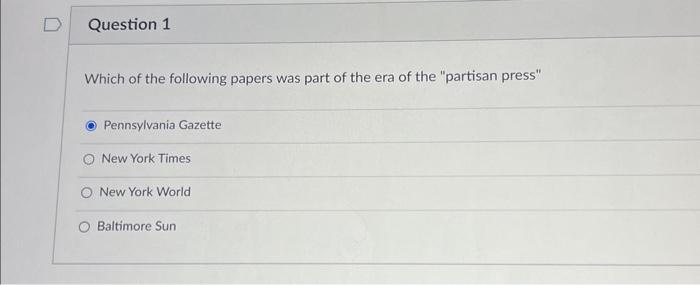 Which of the following papers was part of the era of | Chegg.com