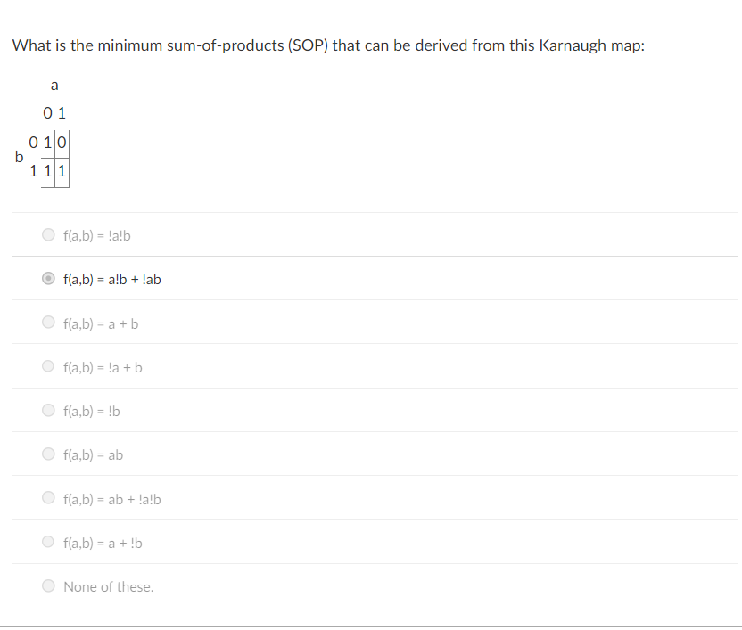 Solved What is ﻿the minimum sum-of-products (SOP) ﻿that can | Chegg.com
