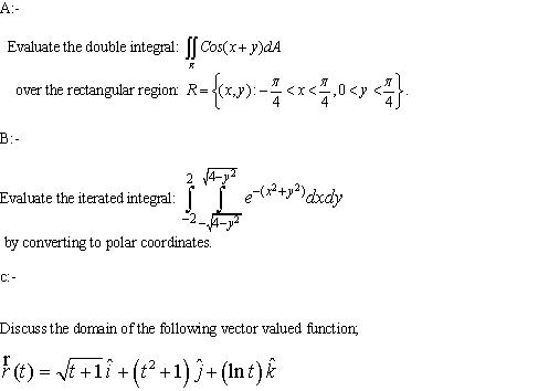 Solved Evaluate the double integral: Cos ( x + y ) dA | Chegg.com