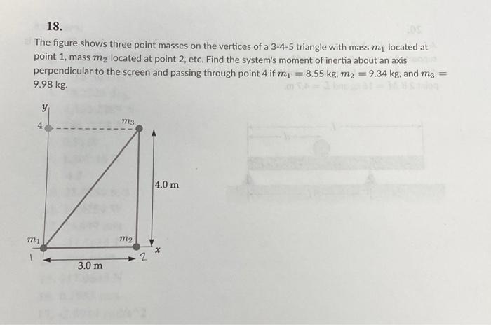 Solved 18. The figure shows three point masses on the | Chegg.com