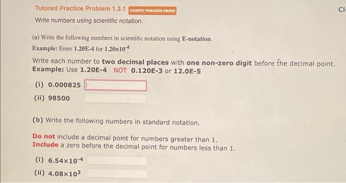Solved CI Tutored Practice Problem 1.3.1 COUNTS TOWARDS | Chegg.com