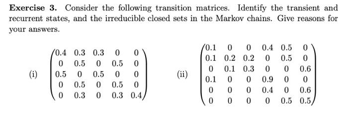 Solved Exercise 3. Consider the following transition | Chegg.com