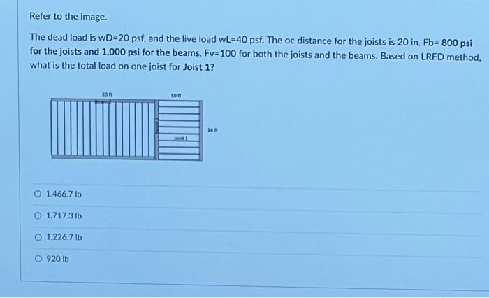 Solved Refer to the image. The dead load is wD=20 psf, and | Chegg.com