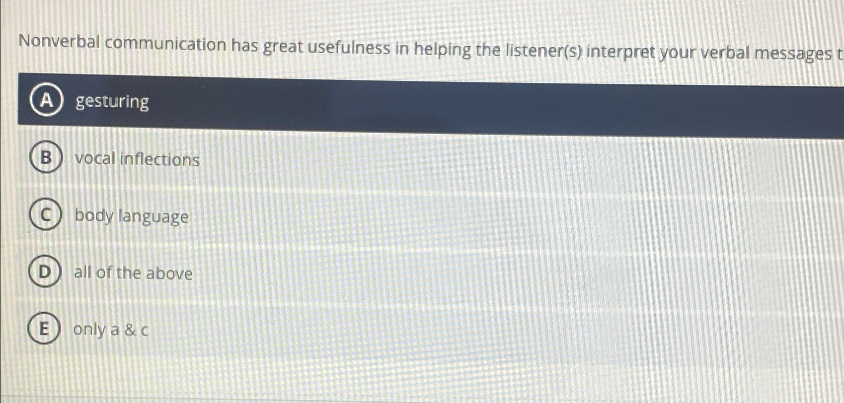 Solved Nonverbal communication has great usefulness in | Chegg.com