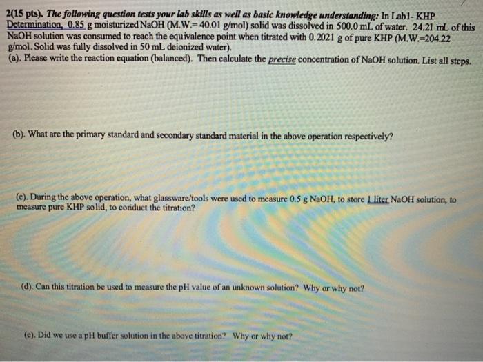 Solved 2 15 Pts The Following Question Tests Your Lab