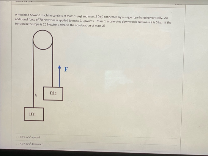 Solved 24. A modified Atwood machine consist of mass one in | Chegg.com