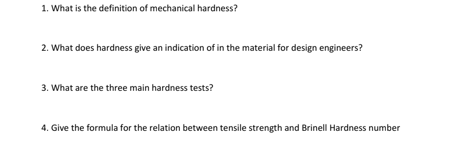 Solved What is the definition of mechanical hardness?What | Chegg.com