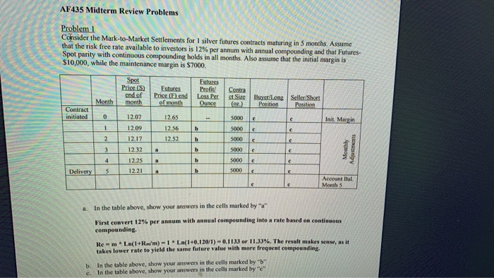 AF435 Midterm Review Problems Problem 1 Consider the | Chegg.com