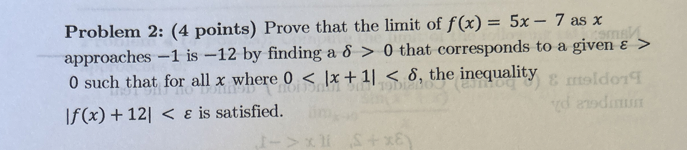 Solved Problem 2: (4 points) Prove that the limit of | Chegg.com Solved Problem 2: (4 points) Prove that the limit of | Chegg.com