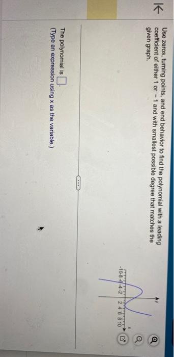 Solved Use zeros, turning points, and end behavior to find | Chegg.com