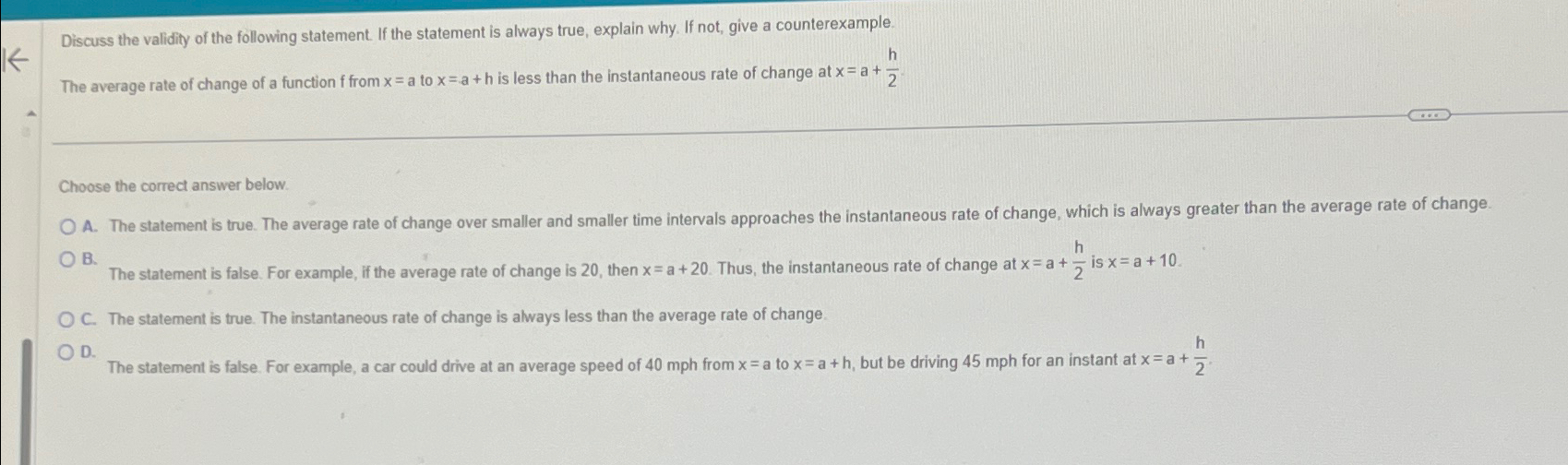 Solved Discuss the validity of the following statement. If | Chegg.com