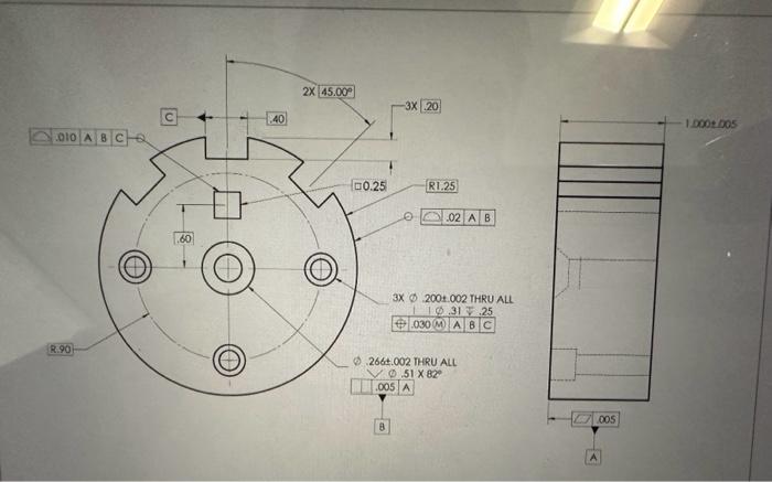 Solved For the drawing in question 1 , datum B is: A | Chegg.com