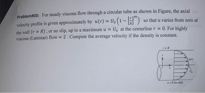 Solved Problem#03: For steady viscous flow through a | Chegg.com
