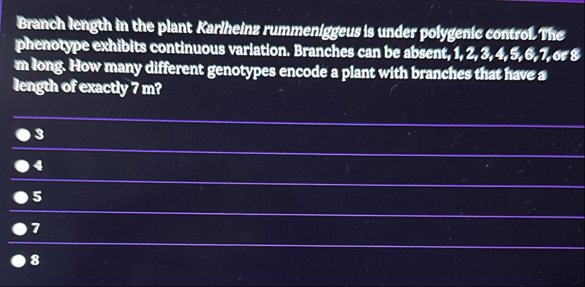 Solved Branch lengih in the plant Karlheinz rummentggeus is | Chegg.com