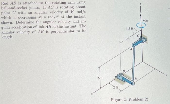Rod AB is attached to the rotating arm using | Chegg.com