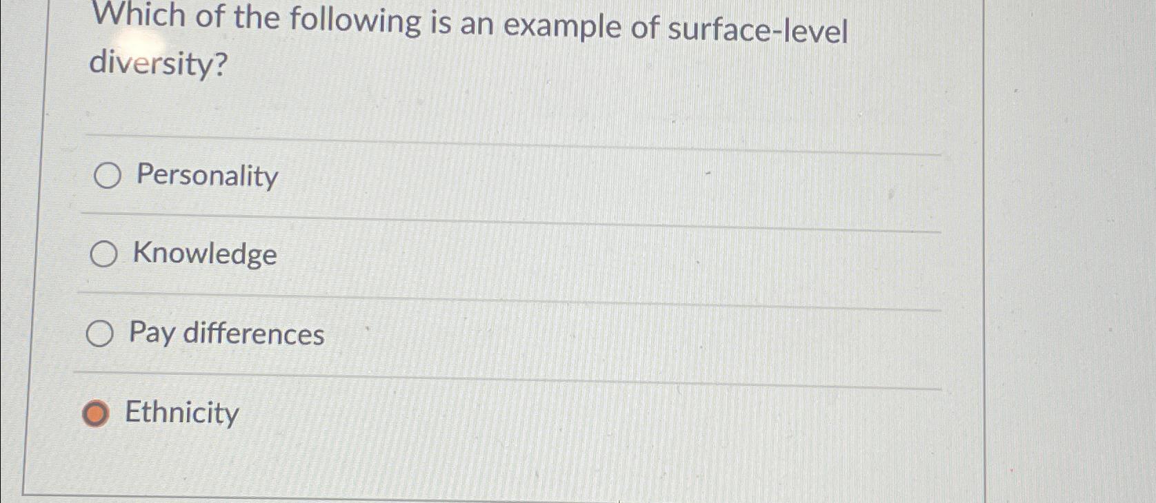 Solved Which of the following is an example of surface-level | Chegg.com