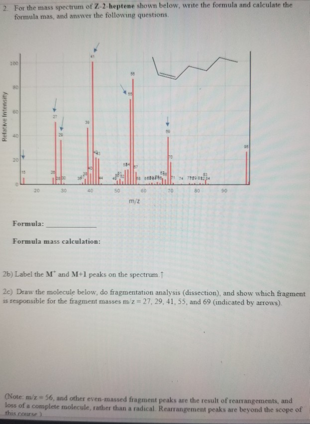 Solved Mass spectrometry 1. For each of the mass spectra | Chegg.com