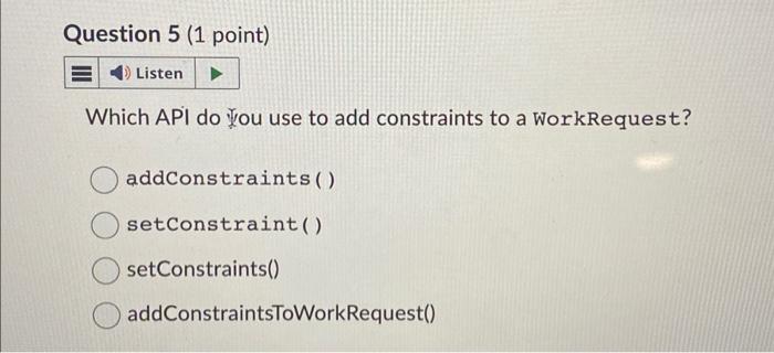 Solved Which API do You use to add constraints to a | Chegg.com
