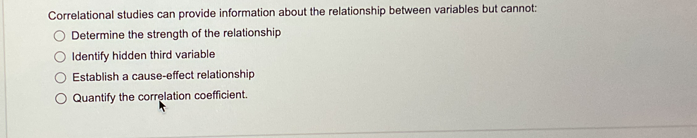 Solved Correlational studies can provide information about | Chegg.com