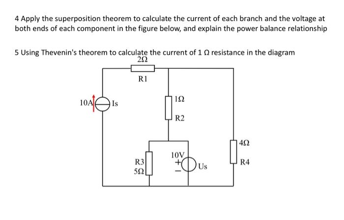 Solved 4 Apply the superposition theorem to calculate the | Chegg.com