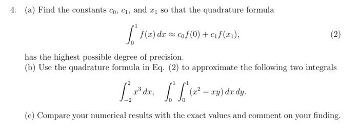 Solved (a) Find the constants c0,c1, and x1 so that the | Chegg.com