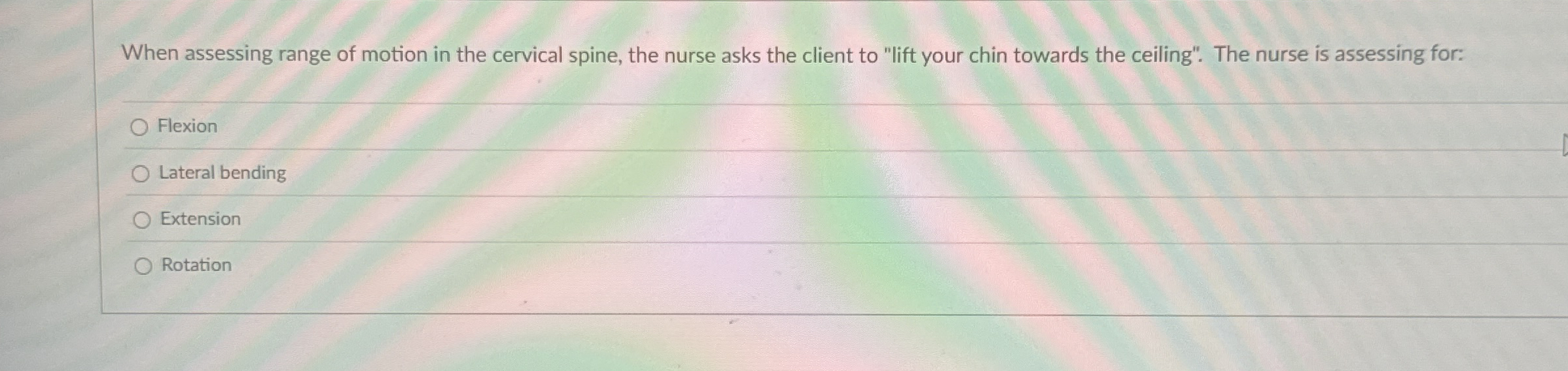 High Quality SOLUTION When assessing range of motion in the cervical spine, | Chegg.com